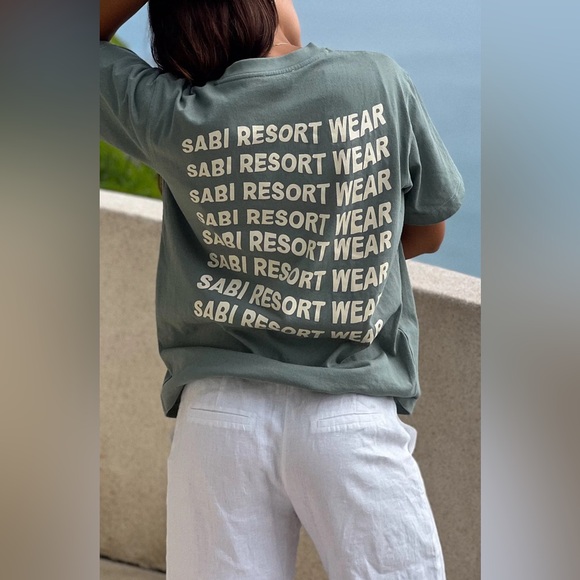 Sabi Swim | Tops | Nwt Sabi Swim Resort Wear Tee Sage Green Boxy Crew ...